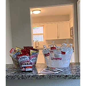 Zilpoo 4 Pack - Plastic Oval Storage Tub, 4.5 Liter Wine, Beer Bottle Drink Cooler, Parties Ice Bucket, Party Beverage Chiller Bin, Baskets, Clear