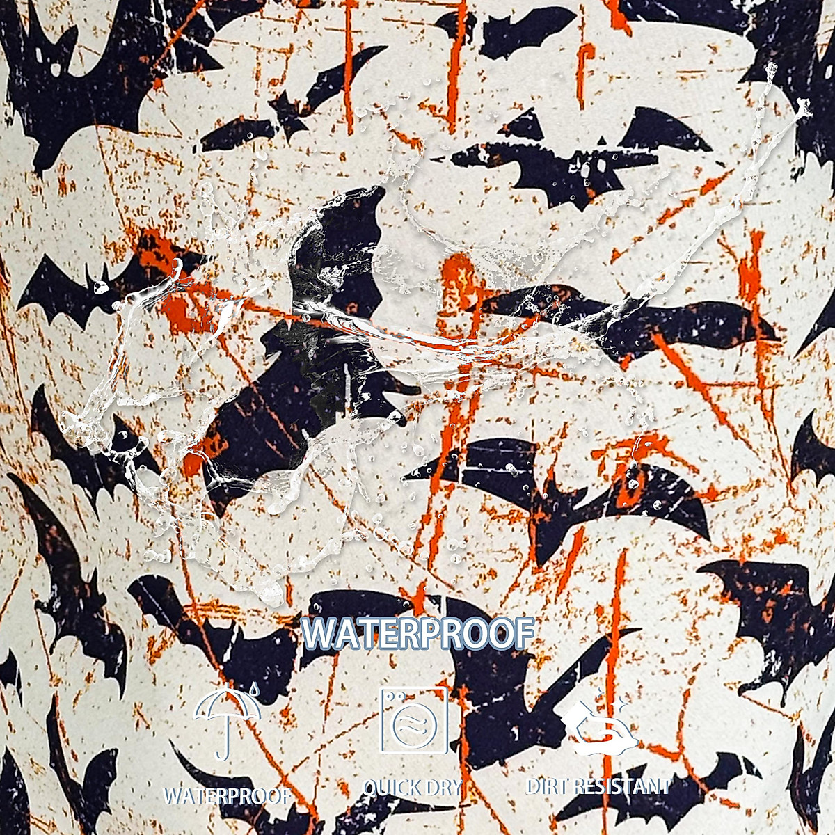 Bat Laundry Basket Goth Foldable Oxford Cloth Funny Tote Bag Laundry Hamper Clothes Storage Bucket Toy Organizer For Bathroom/Laundry Storage/Bedroom 18.9x16.5 Inch