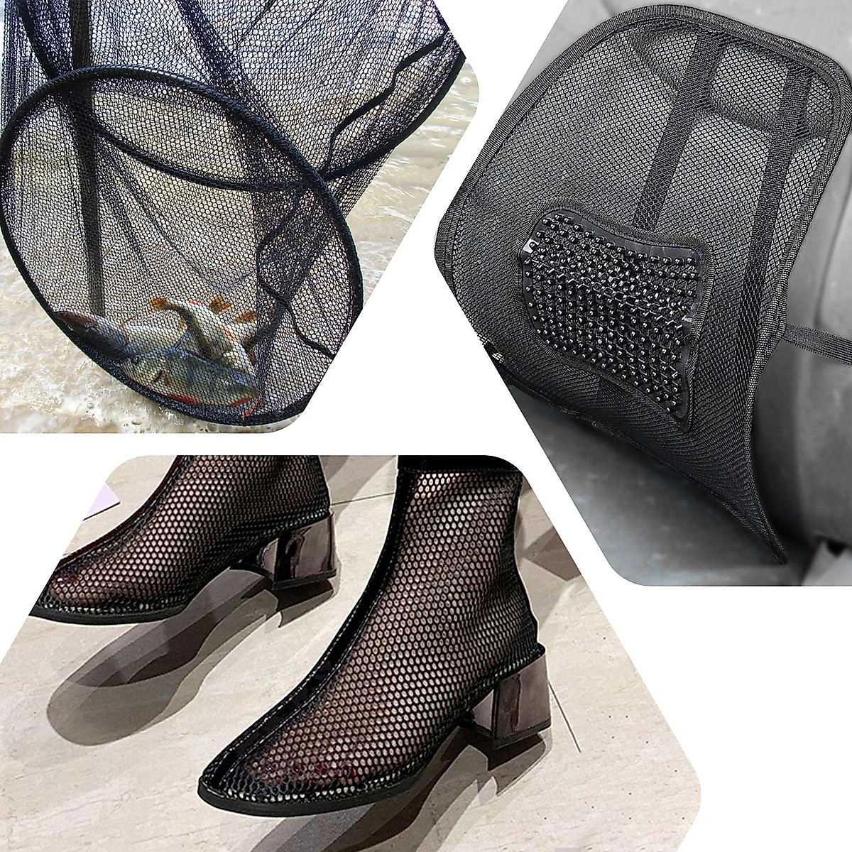 62 x 59-inch Slightly Stretchy Soft Mesh Black Mesh Fabric Netting Mesh Fabric Netting for Backpack Pocket and Straps, Netting Bag Shopping Bag, Netting Clothes and Sewing Projects