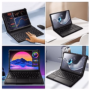 HEEPDD 10.1 Inch Tablet, 8MP Front 16MP Rear Black FHD Tablet 5.0 8GB RAM 256GB ROM 2 in 1 12 (US Plug)