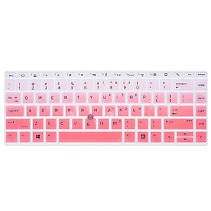 HP Elitebook Keyboard Cover Skins Compatible 14" HP Elitebook 840 G5nr / HP 14" Elitebook 745 G5 / 14" HP Zbook 14U G5 wm,14in HP Laptop Cover (Ombre Hot Pink)