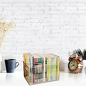 Cabilock Large Storage Bins Stacking Storage Bins Desktop Storage Basket magazine storage rack Magazine Holder tabletop Basket Shelf Plastic Magazine Basket Large Storage Bins Stacking Storage Bins