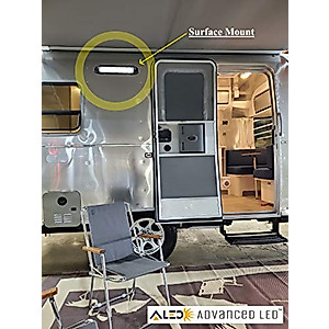 Advanced LED New 10-30V 8 Inch Waterproof Awning/Porch/Deck Light Bar for RVs, Boats, Campers, Caravans, Trailers, in Die Cast Aluminum Housing w/PC Lens, Engineered Reflector, & Super Hi-Power LEDs