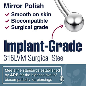 2pc 18g Septum Horseshoe Earrings - Circular Barbell Rings 18 Gauge Cartilage Daith Tragus 8mm - Clear Retainer