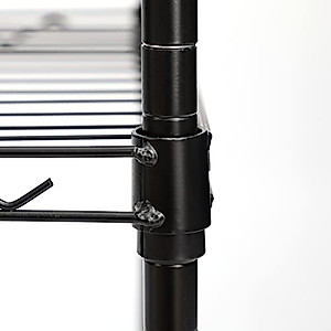 MATICO 3-in-1 Wire Storage Rack for Refrigerator or Washing Machine, 5 Tier Metal Functional Storage Shelf Organizer Holder Tower Shelving Rack for Home, Black