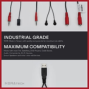NemaTech Premium Multi-Room Remote Control IR Extender and Repeater Solution (USB Powered)