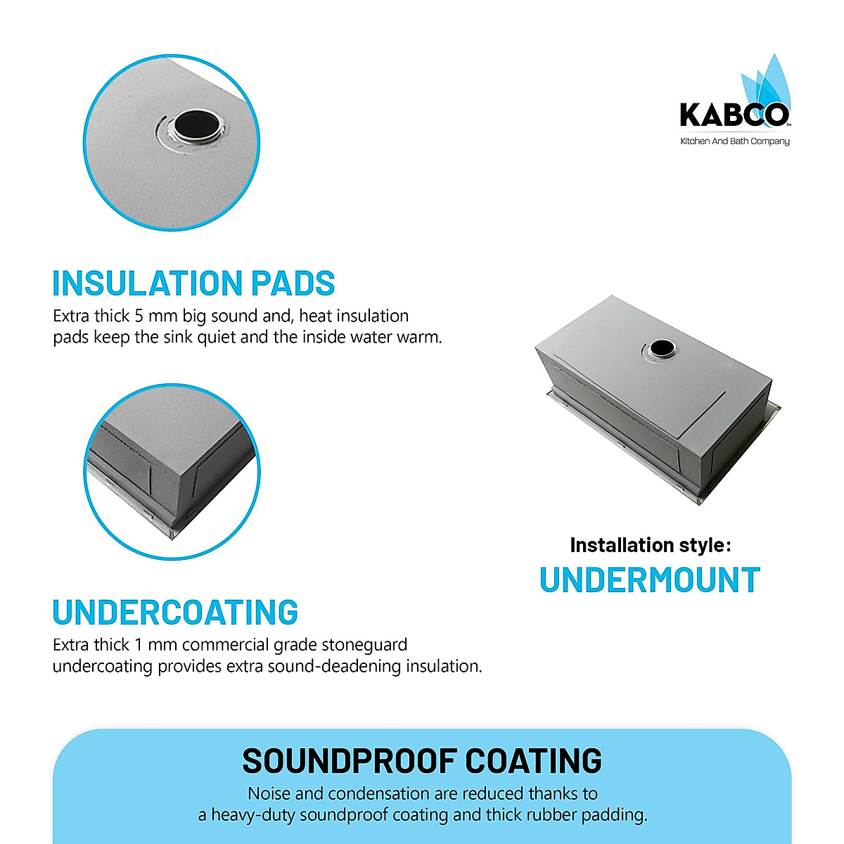 KABCO 28 Inch Single Bowl Stainless Steel Handmade Kitchen Sink with Sink Strainer, Sink Grid, a Rolling Up Grid, and Bamboo Cutting Board, Rust Resistant Sound, and Heatproof 16 Gauge Undermount Sink