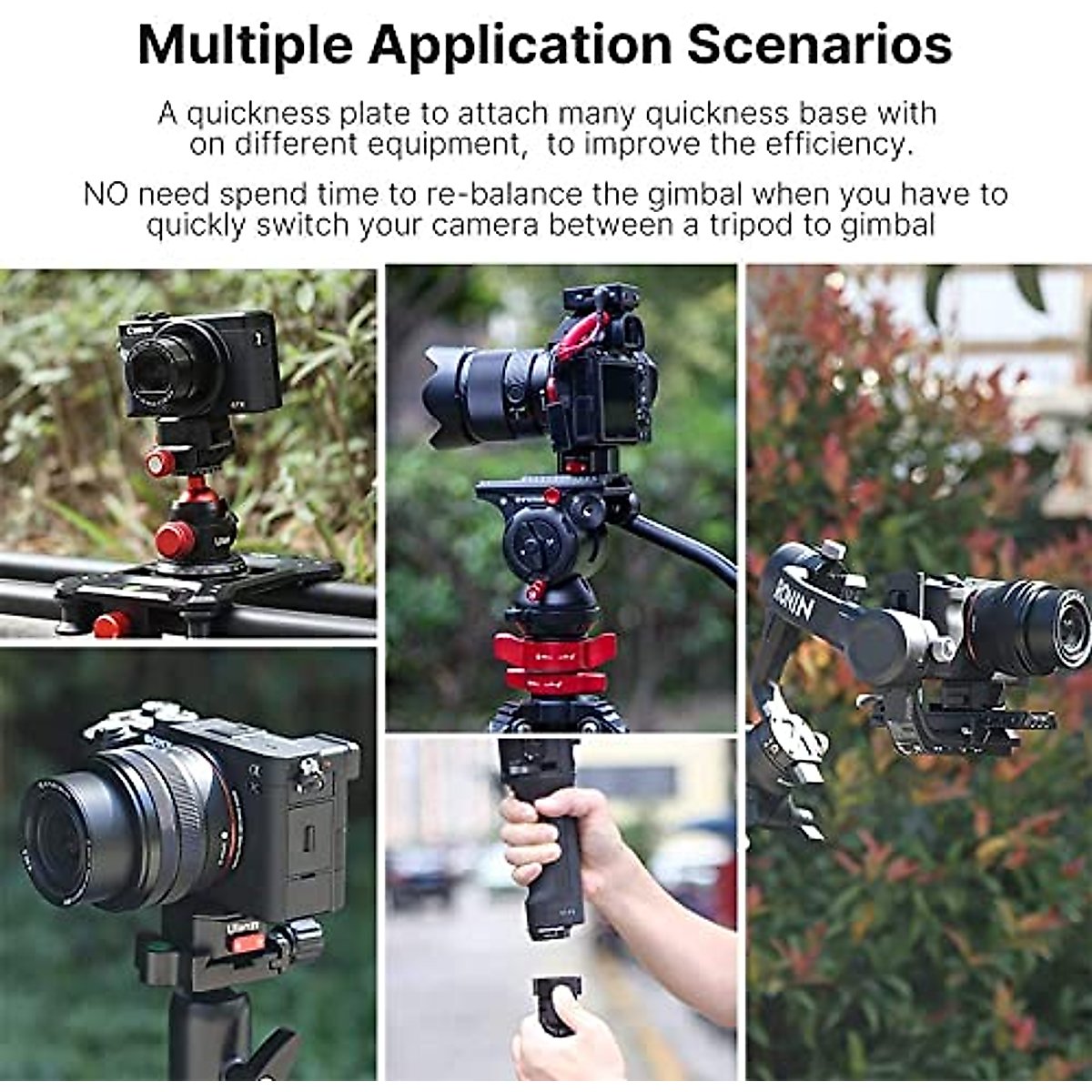 ULANZI Claw Quick Release Base Mount Upgraded Version Tripod QR Camera Mount Adapter Suitable for Tripod（Only Base Mount）