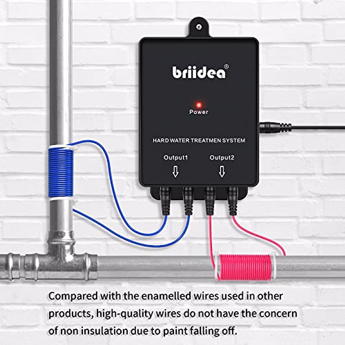 briidea Water Descaler, Water Descaler Whole House, Salt-Free Hard Water Softener, Reduces the effects of Limescale