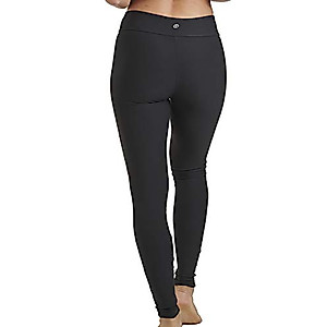 Spalding Women's Activewear High Waisted Cotton/Spandex Full Length Leggings, Size Medium Blk