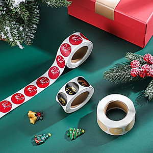 Chinco 1500 Pieces Joy Christmas Stickers for Envelopes Seals Decorative Christmas Joy Card Stickers Decals Labels for Xmas Party Favors Supplies Decoration, 1 Inch