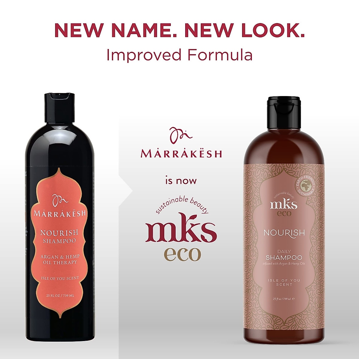 MKS eco Nourish Shampoo, Isle of You - 25 fl oz - Cleanses, Strengthens & Repairs - Ideal for Fine Hair, Safe for Color Treated Hair - Moroccan Argan Oil, Hemp Seed Oil - Vegan, Cruelty Free