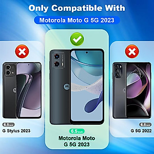 RONFUS 2+2 Pack Tempered Glass Screen Protector for Motorola Moto G 5G 2023 [Not Fit for 2020-2022 Model] with Camera Lens Protector,Ultra HD, 9H Hardness