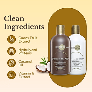 NIUCOCO | All-Natural Coconut Oil Shampoo and Conditioner | 100% Non-Toxic | Bundle Pack (250ml)