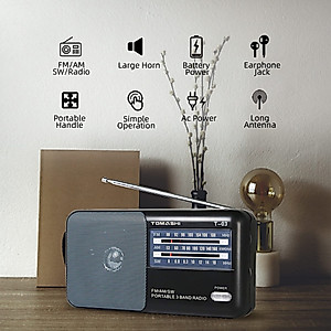 TOMASHI Radio Portable Shortwave Radio,SW FM AM Transistor Radio with Best Reception,123456789
