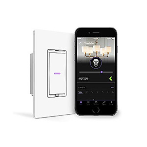iDevices Dimmer Switch - Wi-Fi enabled smart dimmer switch; Works with Alexa, Siri, & the Google Assistant; Single pole, 3- & 4-way , White - IDEV0009