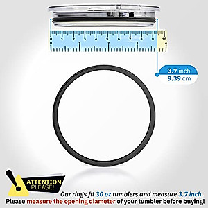 Pack of 3, 30 oz Replacement Rubber Lid Ring, 3.7 Inch Diameter - Gasket Seals, Lid for Insulated Stainless Steel Tumblers, Cups Vacuum, fit for Brands Yeti, Ozark Trail, Beast, Black by C&Berg