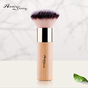 ANNE'S GIVERNY Makeup Foundation Sponge Brush Bronzer Loose Powder Blush Finish Airbrush Buffer Contour Kabuki Blender (Bamboo)