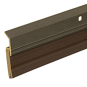 Heavy Duty Weight Aluminum with Long Vinyl Door Sweep (4 FT, Brown)