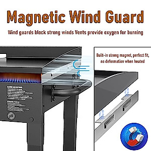 Grarg Wind Guards for Blackstone 28” Griddle,Blackstone Griddle Accessories Stainless Steel Magnetic Wind Screen for Outdoor Backyard BBQ Cooking Gas Saving(28 Inch)