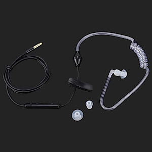 Yoidesu Universal 3.5mm Acoustic Hollow Earbuds Headphones with Microphone,Anti-Radiation in-Ear Single Earbud,Wired Cell Phone Earpiece (Black)