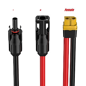 SolarEnz Solar ChargeCable Solar Connector to XT60 Adapter Connector Connect Solar Panel for Lipo Battery Pack EFDELTA Portable Power Station River 600 and Solar Generator 3.2M/10Ft