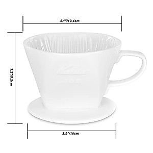 LHUKSGF Pour Over Ceramic - Coffee Dripper Ceramic Coffee Maker with 3 Holes Flat Bottom, Porcelain Slow Filter Cone for Travel, Camping, Office, Home, Coffee Maker Brew