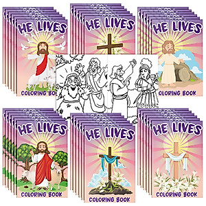 Jetec 36 Pcs Pink Girls Coloring Books for Kids Bulk Religious Easter Mini Coloring Books Winter Small Coloring Book for Holiday Party Favor Kid Sunday School Classroom Gifts (Vivid Style)
