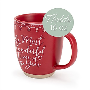 Elanze Designs Wonderful Raw Clay Bottom Red 16 ounce Ceramic Christmas Coffee Mug