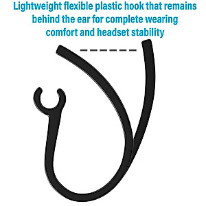 AirFit Ear Hooks for M25 M55 M70 M90 M155 M165 Mobile Bluetooth Headset Loops - Spare Clamp Replacement, 9 Pack, Black