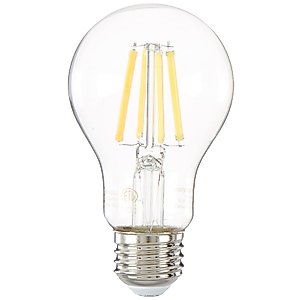 Westinghouse 5136100 6.5 Watt (60 Watt Equivalent) A19 Dimmable Clear Filament LED Light Bulb, Medium Base, 2 Pack