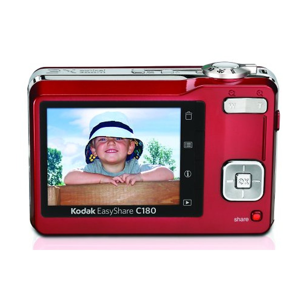 Kodak EasyShare C180 10.2MP Digital Camera with 3x Optical Zoom and 2.4 inch LCD - Red