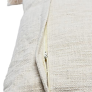 Creative Co-Op Woven Cotton Slub Lumbar Applique, Fringe and Tassels Pillow, 24" L x 16" W x 2" H, Multicolor