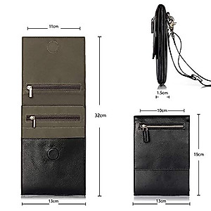 Crossbody Cell Phone Purse Men Travel Shoulder Bag Cell Phone Crossbody Purse iPhone 11 Pro Max Holster Case Leather Shoulder Pouch Wallet Small Messenger Bag for Samsung S20 Ultra S10 S9 S8 Plus