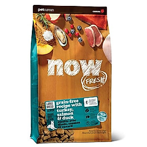Now Fresh Grain-Free, Dry Dog Food, Real Meat and Fish, Turkey, Salmon and Duck Large Breed Senior Recipe, 25 lb Bag