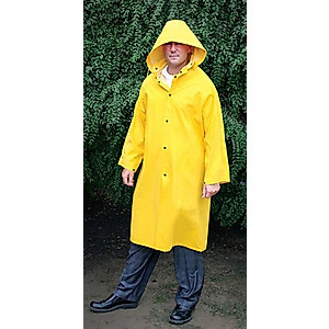 MCR Safety 200CX5 49-Inch Classic PVC/Polyester Coat with Detachable Hood, Yellow, 5X-Large