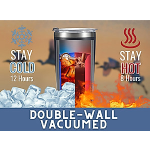 Onebttl Bird Watching Tumbler for Lovers & Watchers, 20oz Stainless Steel Insulated With Lid & Straw, Gift Card & Box Included, Birthday Gift - 360 White