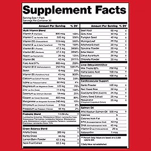 MTS Immortal Elite Multivitamin - Daily Vitamins for Men & Women including Vitamins A, C, D, E, B1, B2, B5, B6 and B-12 | 30 Complete Daily Health Multivitamin Packets