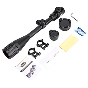 Pinty 6-24x50 AO Rifle Scope Rangefinder Illuminated Optics with Free Mount