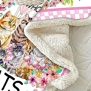 Cat Blanket,Cat Lover Gifts for Women, Blanket Gifts for Cat Lovers,Blanket Throw for Bedroom Sofa Couch Cat Gifts for Girls 50X60inches