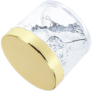 Beauticom 120g/120ml (4 Fl Oz) Thick Double Wall Leak-Proof Round Clear Plastic Jars with Flat Top Lids for Creams, Lotions, Powders, Glitters, Charms, and more… (Color: Gold Lid, Quantity: 12 Pieces)