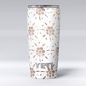 Design Skinz Brown Watercolor Flowers V1 - Skin Decal Vinyl Wrap Kit Compatible with The Yeti Rambler Cooler Tumbler Cups