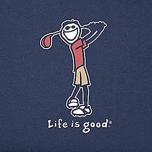 Life is Good Men's Crusher T, Short Sleeve Cotton Graphic Tee Shirt, Golf Jake, Darkest Blue, 3X-Large