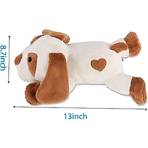 WEOK Heartbeat Puppy Toy with Heat Packs for Pets,Dog Heartbeat Toy for Separation Anxiety Relief, Puppy Toy with Heartbeat Stuffed Animal Anxiety Calming Behavioral Aid Plush Toy for Dogs Cats Pets