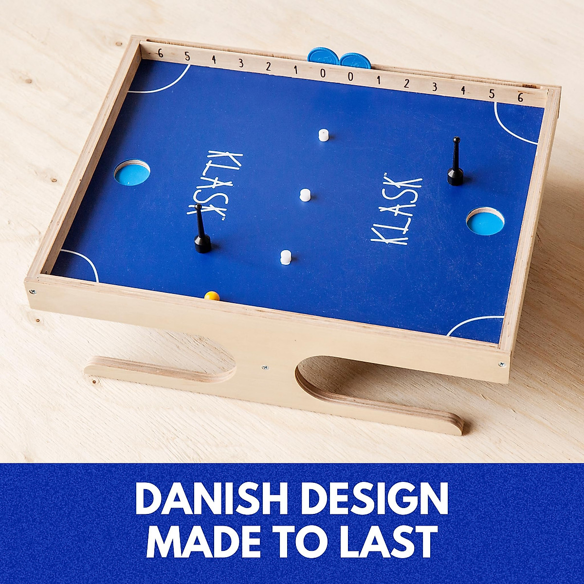 KLASK 4: The 4 Player Magnetic Party Game of Skill - for Kids and Adults of All Ages That’s Half Foosball, Half Air Hockey