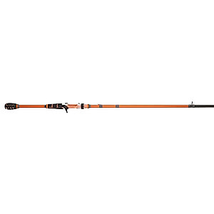 Berkley 6’6” Shock Casting Rod, 1 Piece Composite Medium Heavy Power Fishing Rod for Freshwater or Saltwater Fishing, Shock Absorbing Tip, Orange
