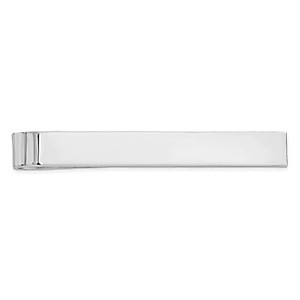 Solid 925 Sterling Silver Tie Bar - 49mm x 6mm - Jewelry Gifts For Men Husband Dad