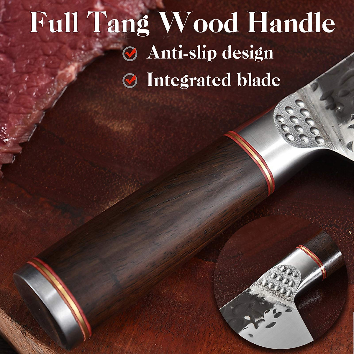 DRAGON RIOT Chef Knife 8 Inch Professional Kitchen Knives High Carbon Steel Japanese Chef's Knife Meat and Vegetable Cooking Knife for Home Restaurant