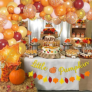 179Pcs Little Pumpkin Balloons Birthday Decorations, Fall Orange Balloon Garland Arch Kit String Lights Maple Eucalyptus Leaves 1st Girl Baby Shower Autumn Thanksgiving Gender Reveal Party Supplies