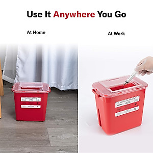 Alcedo Sharps Container for Home Use 2 Gallon (2-Pack) | Biohazard Needle and Syringe Disposal | Professional Medical Grade